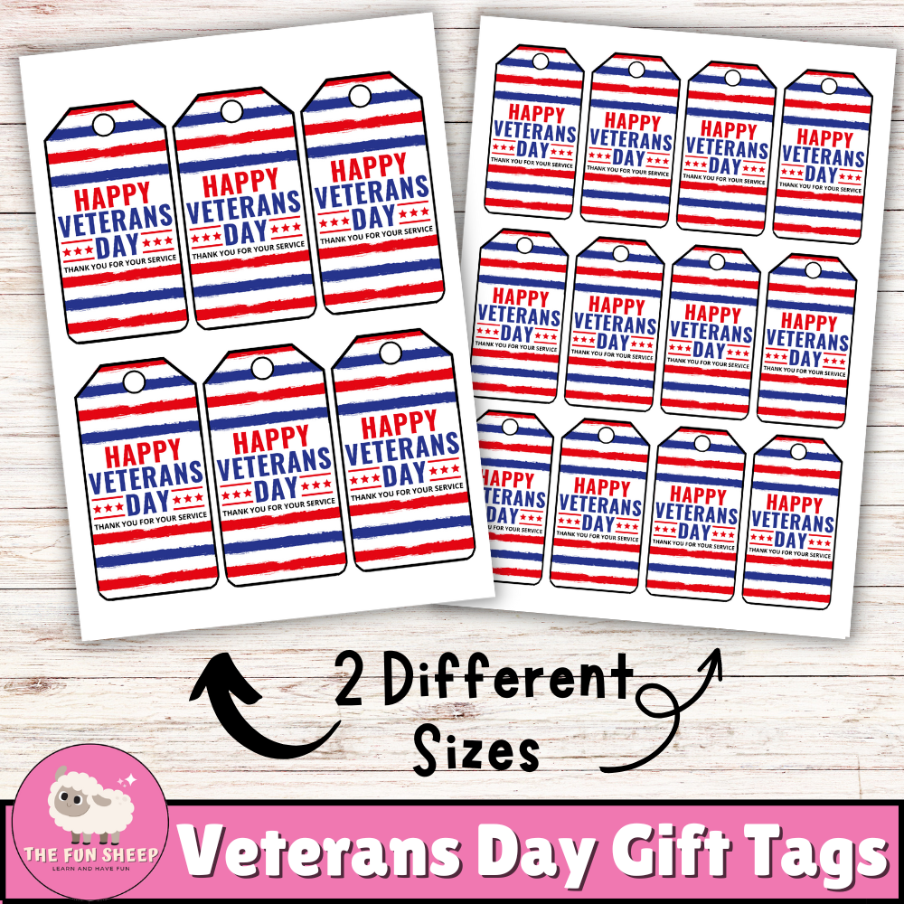 Veterans Day Gift Tags | Happy Veterans Day Patriotic Teacher Student ...