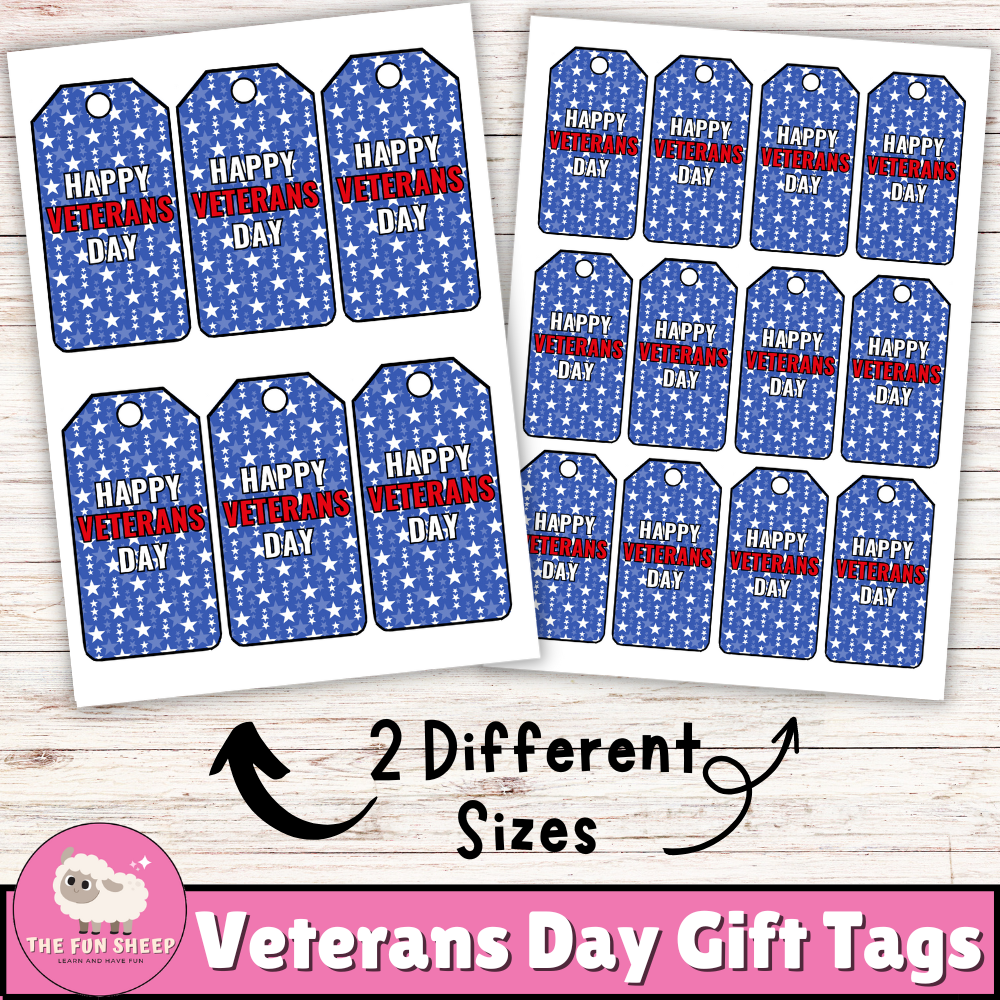 Veterans Day Gift Tags | Happy Veterans Day Patriotic Teacher Student ...