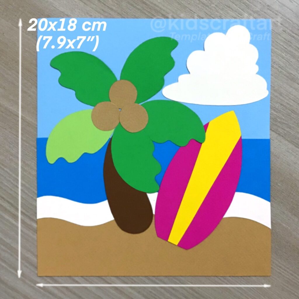 Palm Tree Surfboard Craft End Year Summer Sea Ocean Beach Day Vacation ...