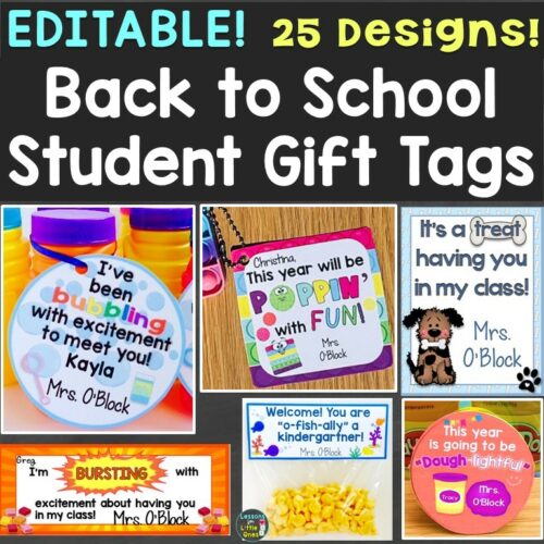 Back to School Gift Tags Editable Open House Meet the Teacher Student ...