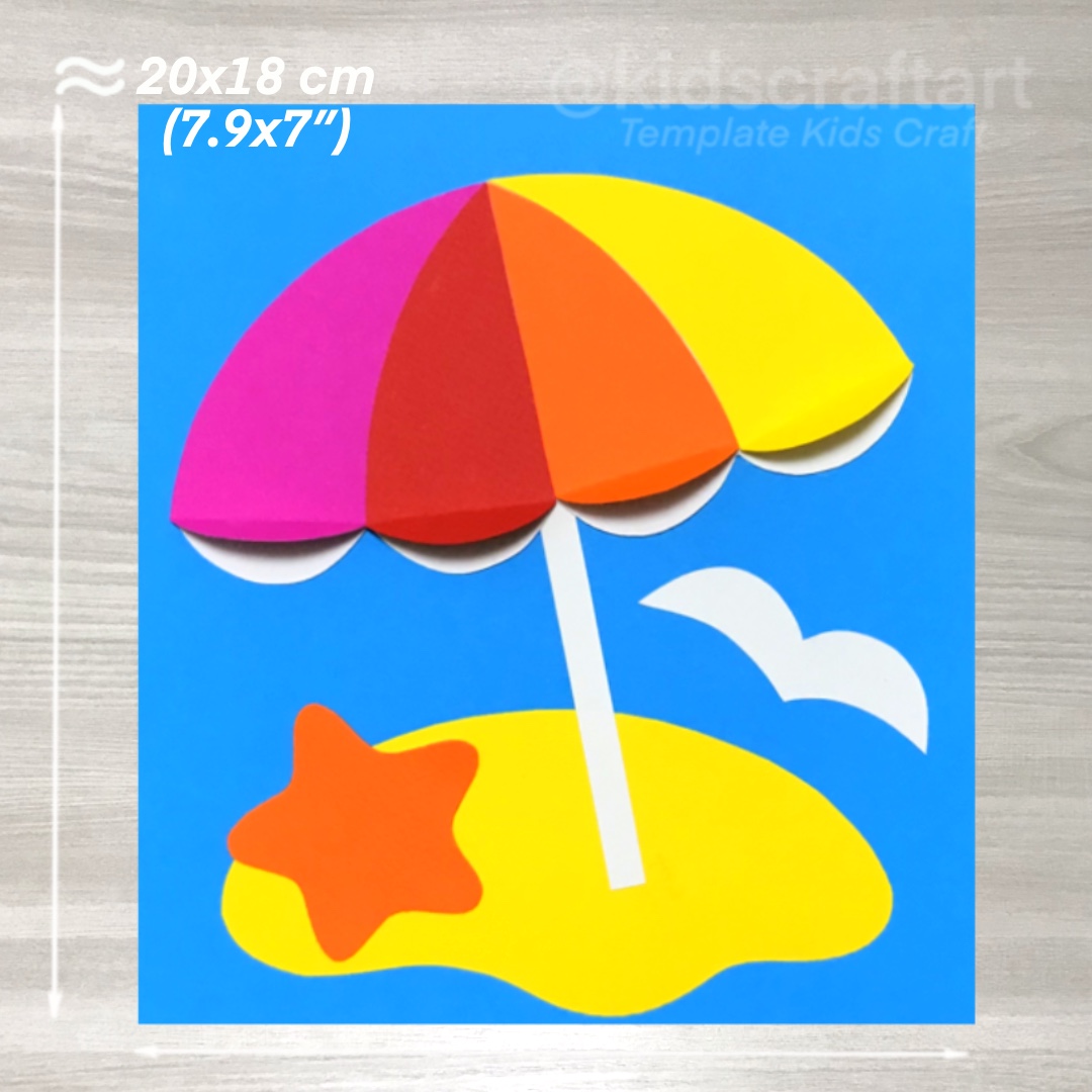 Beach Umbrella Craft End Year Summer Sea Starfish Gull Ocean Beach Day ...