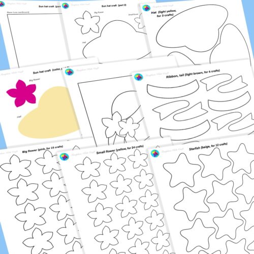 Flower Sun Hat Craft End of Year Summer Beach Day Starfish Vacation ...