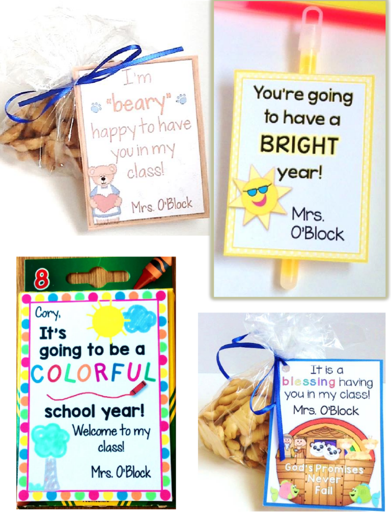 Back to School Gift Tags Editable Open House Meet the Teacher Student ...
