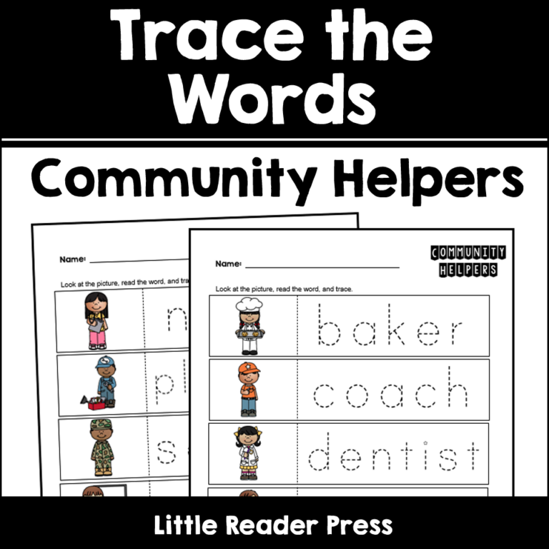 Community Helpers Trace the Words Worksheets | Made By Teachers
