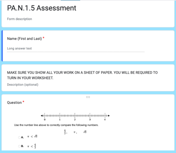 Complete Online Distance Learning 8th Math Compare Real Numbers PA.N.1. ...