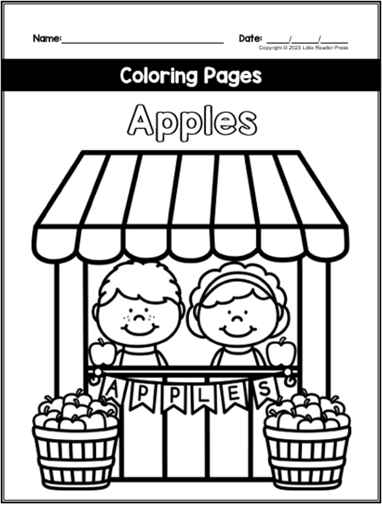 Apples Coloring Pages Book | Made By Teachers