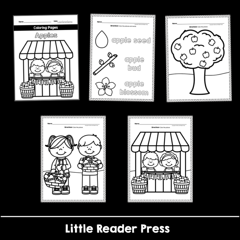 Apples Coloring Pages Book | Made By Teachers