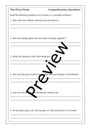 "Curious George and the Pizza Party" worksheets | Made By Teachers