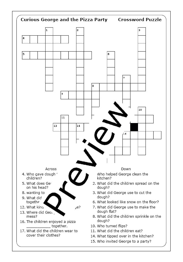 "Curious George and the Pizza Party" worksheets | Made By Teachers