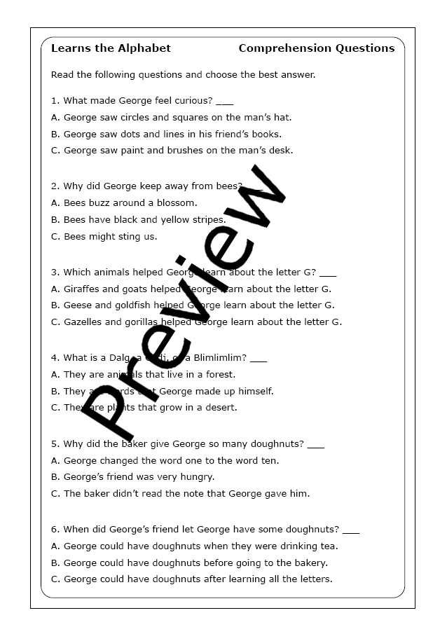 "Curious George Learns the Alphabet" worksheets | Made By Teachers