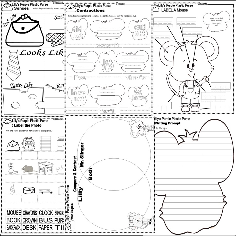 Lilly's Purple Plastic Purse Book Companion Reading Comprehension ...