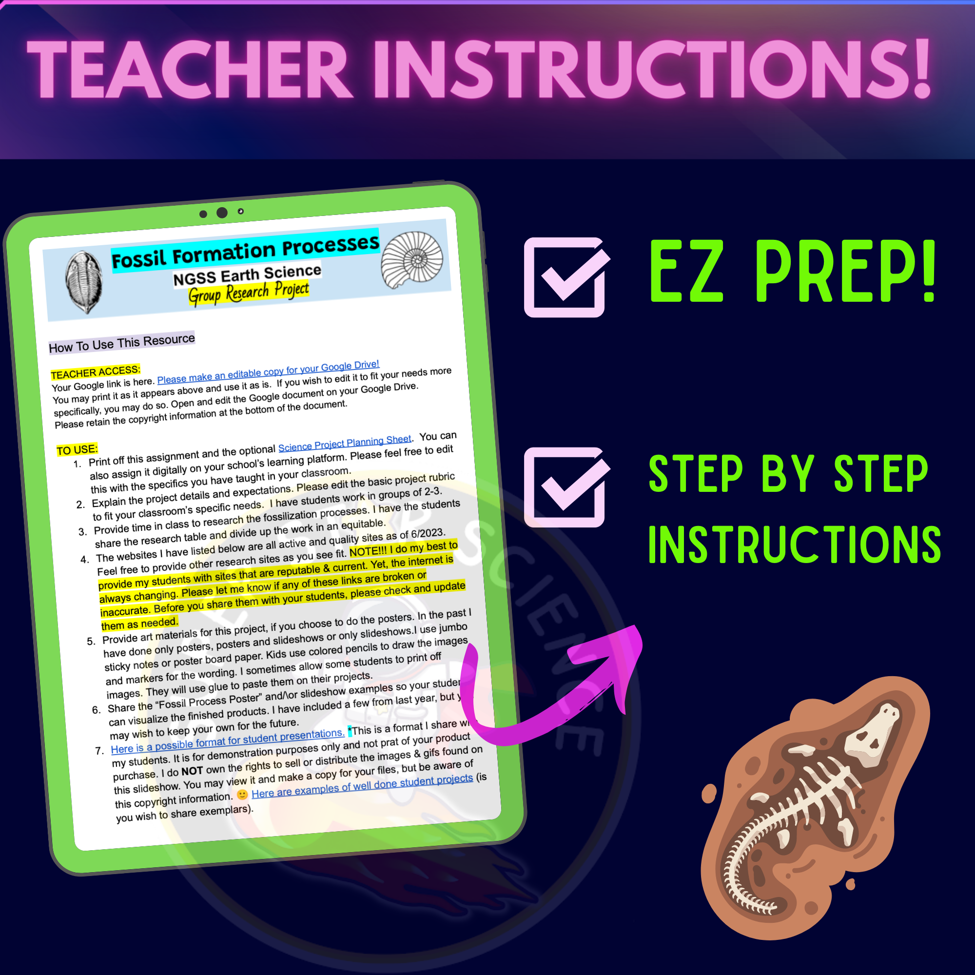 Fossil Project Earth Science STEM Research Poster & Presentation ...