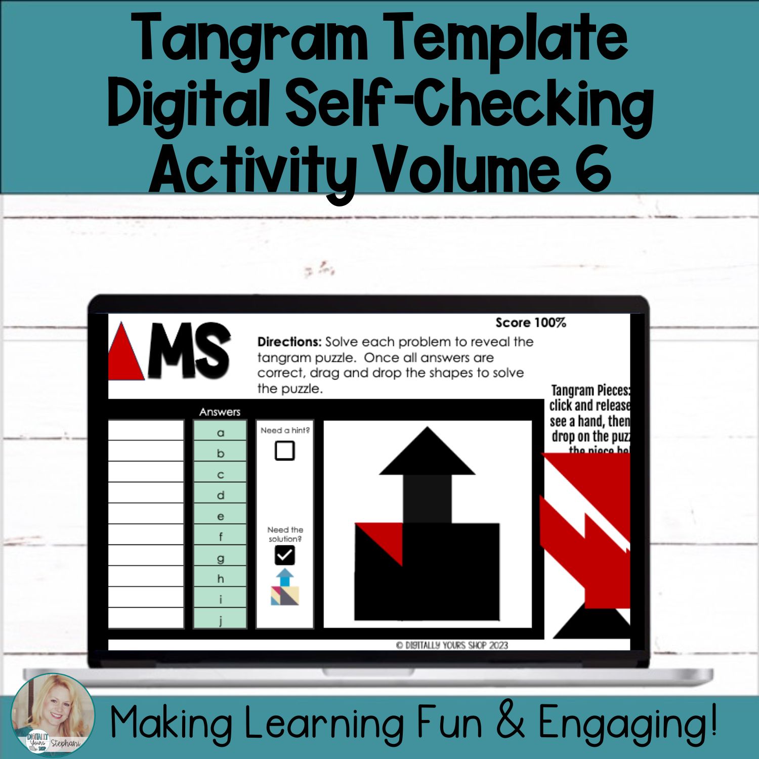 Editable Self-Checking Tangram Template - Digital Resource Vol. 6 Back ...