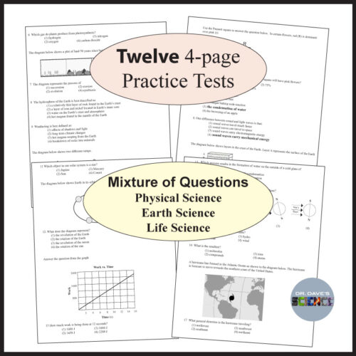 8th Grade Science Test Prep NGSS Independent Work and Practice Tests ...