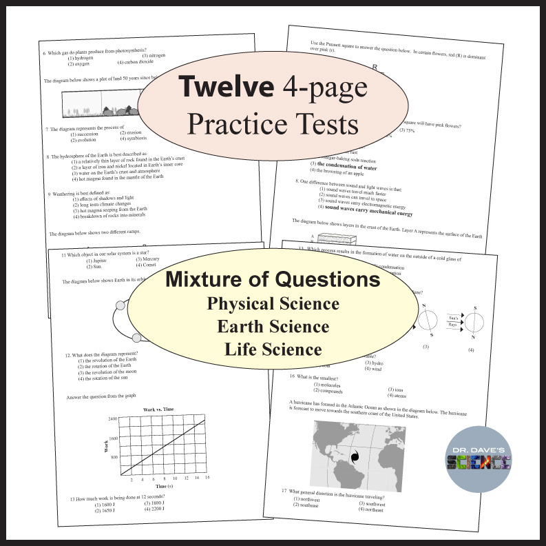 8th Grade Science Test Prep NGSS Independent Work and Practice Tests ...
