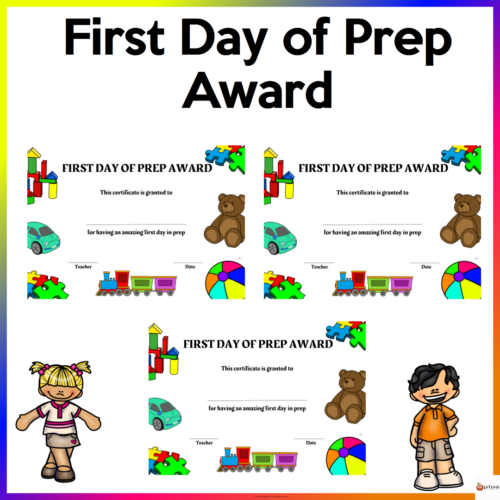 First Day of Prep Award Certificate Editable | Made By Teachers