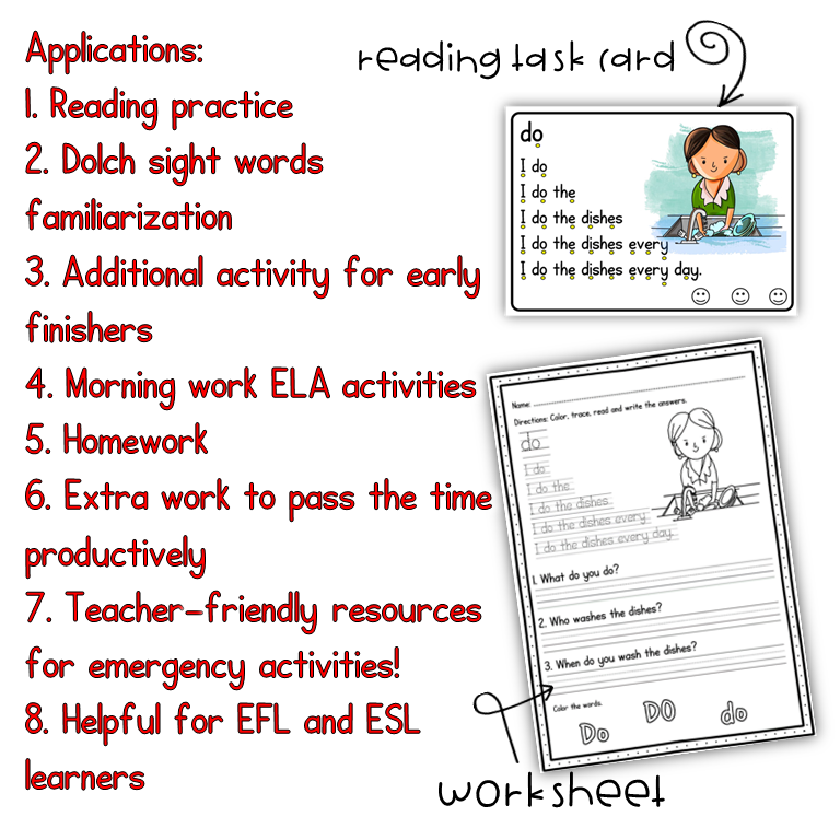 Guided Reading Verb 2 Dolch Sight Words Practice Task Cards and ...