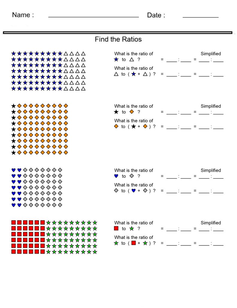 Ratio Worksheets - Simple Ratio Worksheets - Find the Ratios | Made By ...
