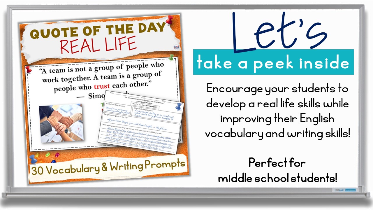 Quote of the Day Morning Work - Real Life Bell Ringers | Made By Teachers