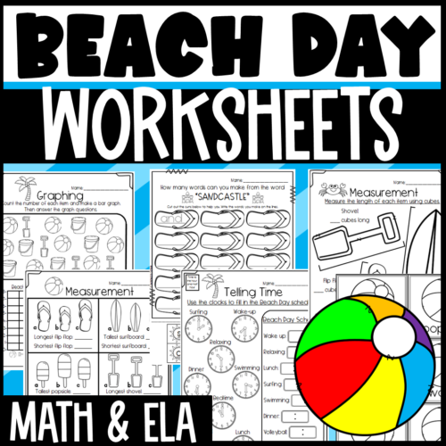 Beach Day Theme Activities and Worksheets: End of the Year Review ...