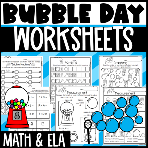 Bubble Day Themed Activities and Worksheets: End of the Year Review ...