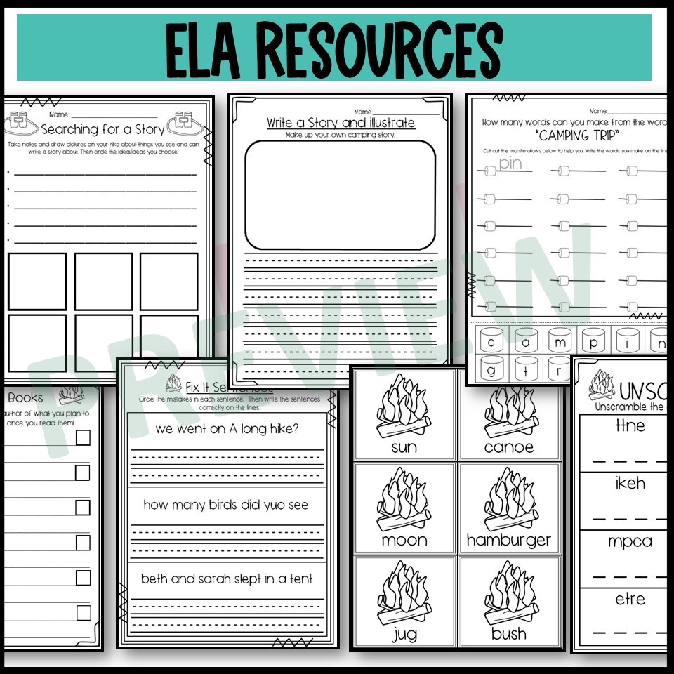 Camp Day Theme Activities and Worksheets | Made By Teachers