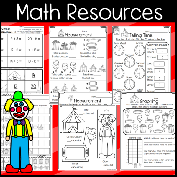 Carnival Day Themed Activities and Worksheets: End of Year Review ...