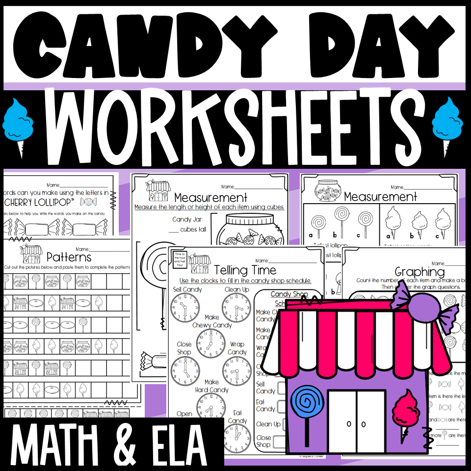 Candy Day Themed Activities and Worksheets: End of the Year Review ...