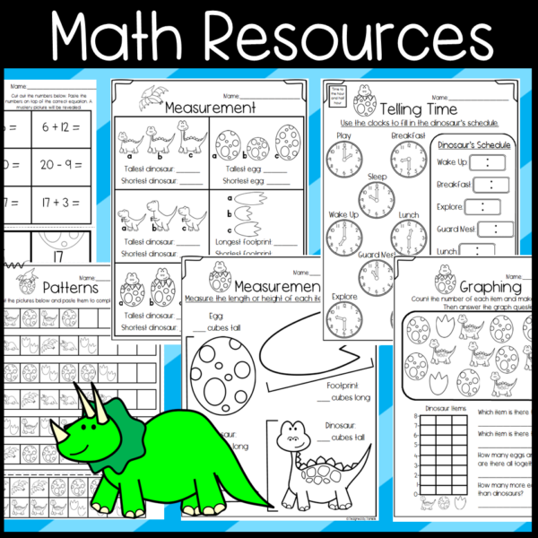 Dinosaur Day Themed Activities and Worksheets: End of Year Review ...