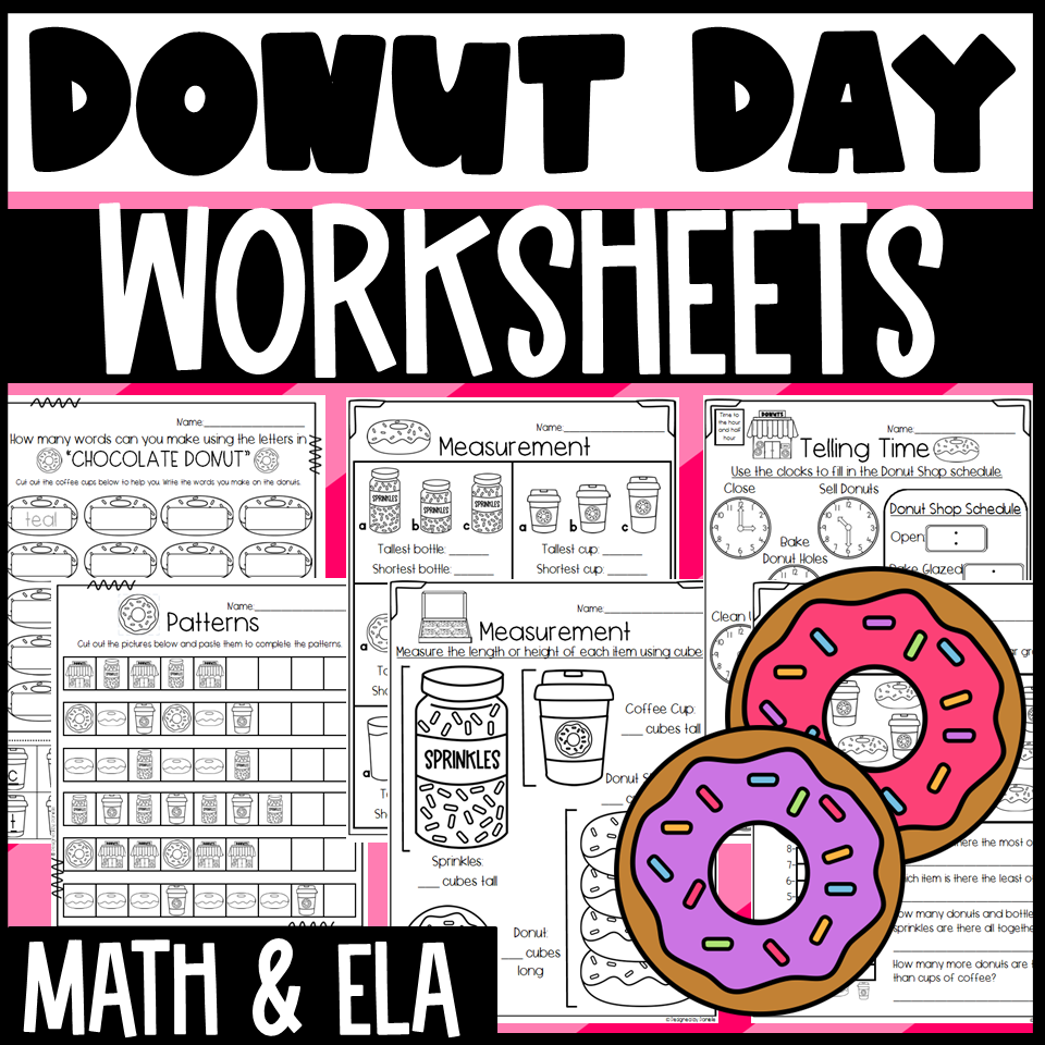 Donut Day Themed Activities and Worksheets: End of the Year Review ...