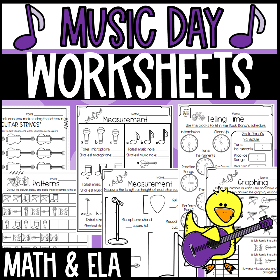 Music Day Themed Activities and Worksheets: End of Year Review | Made ...