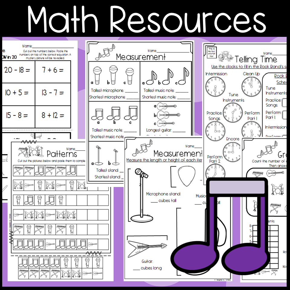 Music Day Themed Activities and Worksheets: End of Year Review | Made ...