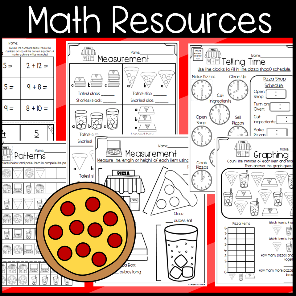 Pizza Day Themed Activities and Worksheets: End of Year Review | Made ...
