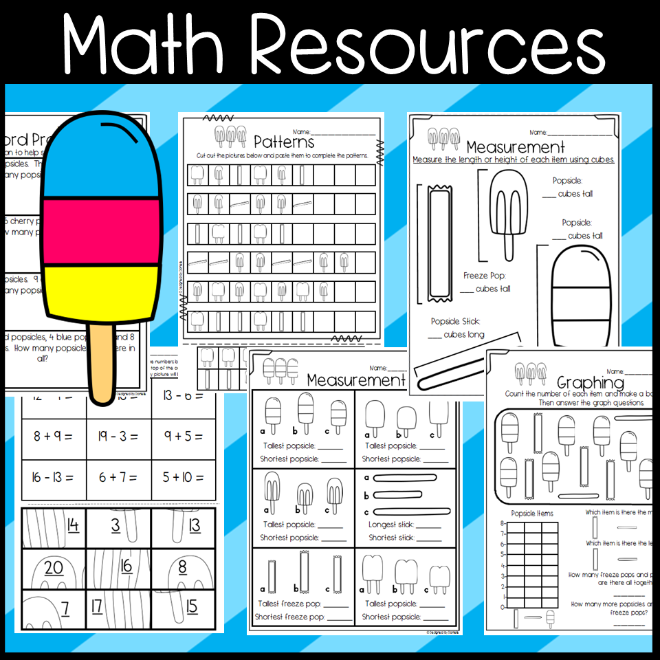 Popsicle Day Themed Activities and Worksheets: End of the Year Review ...