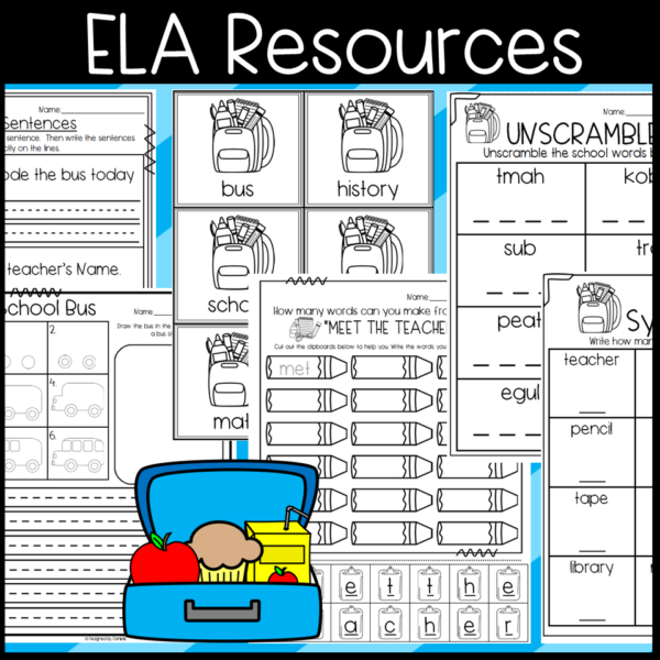 School Supplies Themed Activities and Worksheets: Back to School Review ...