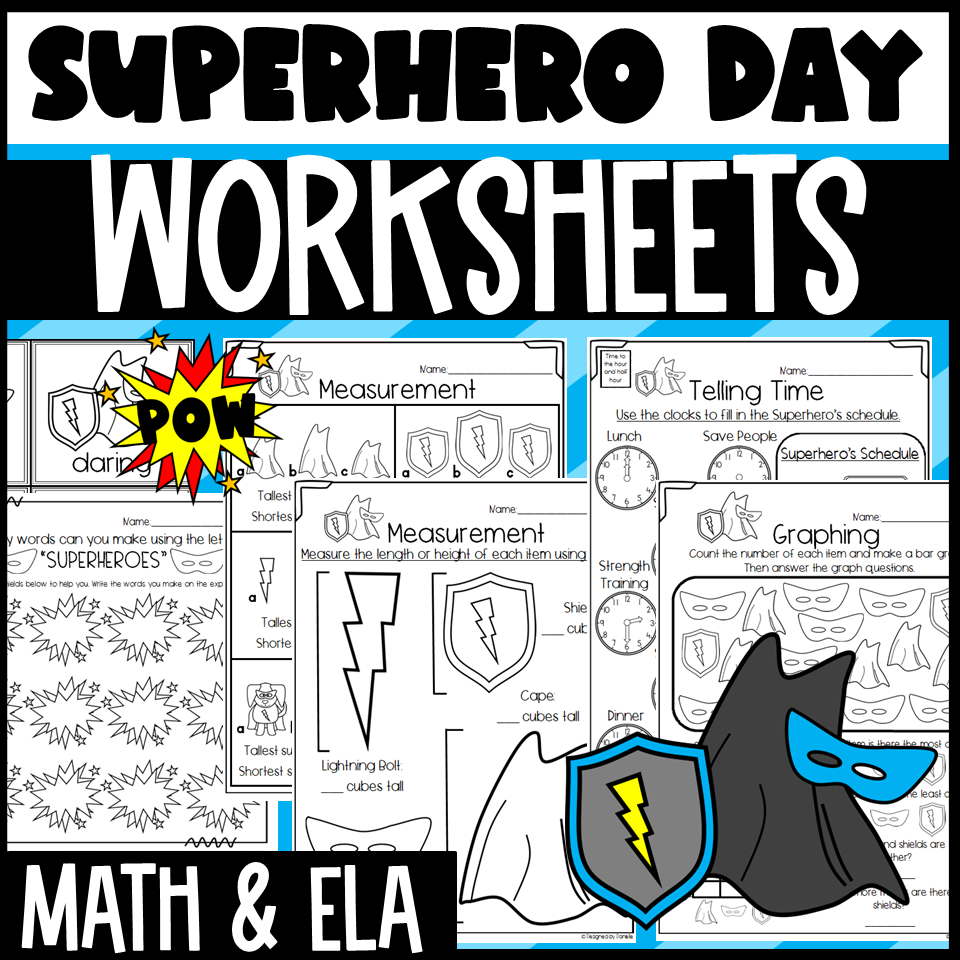 Superhero Day Themed Activities and Worksheets End of Year Review ...
