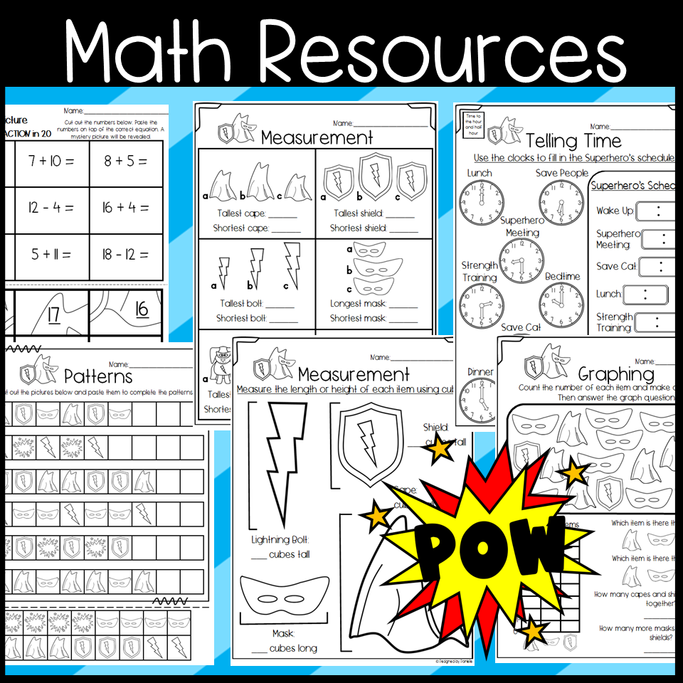 Superhero Day Themed Activities and Worksheets End of Year Review ...