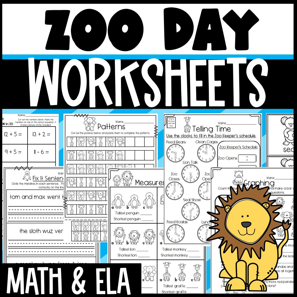 Zoo Day Themed Activities and Worksheets: End of Year Review | Made By ...