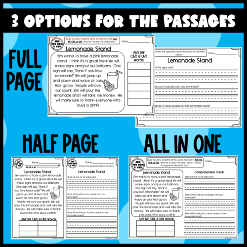 ANK INK ONK and UNK Word Family Reading Passages | Made By Teachers
