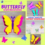 3D Butterfly Craft Spring Summer Bug Insect Bulletin Board Decor Build ...