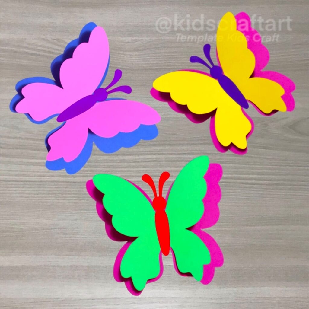 3D Butterfly Craft Spring Summer Bug Insect Bulletin Board Decor Build ...