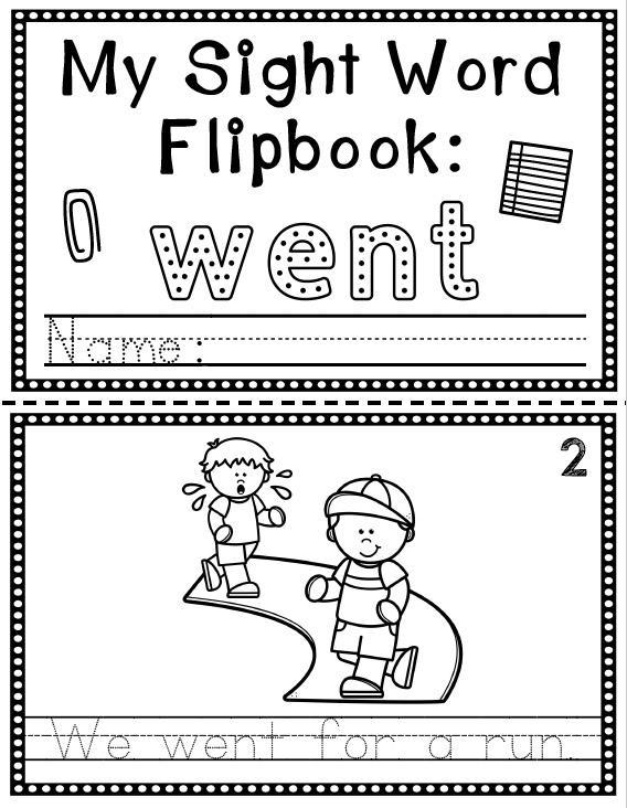Sight Word Flip Book (Flipbook) - WENT | Made By Teachers