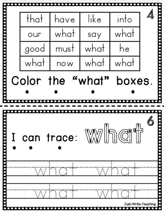 Sight Word Flip Book (Flipbook) - WHAT | Made By Teachers
