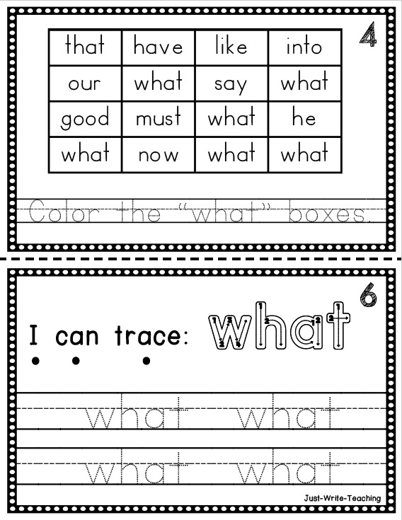 Sight Word Flip Book (Flipbook) - WHAT | Made By Teachers