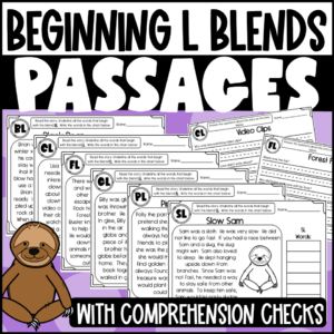 Beginning L Blends Reading Passages with Comprehension Questions | Made ...