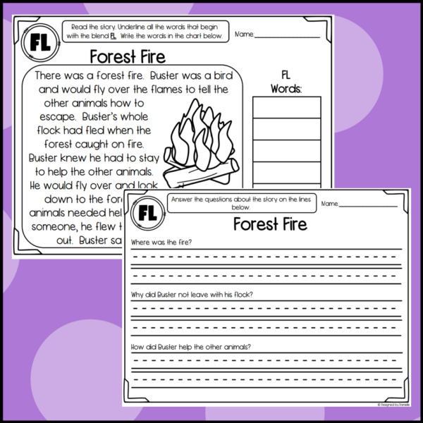 Beginning L Blends Reading Passages with Comprehension Questions - Made ...