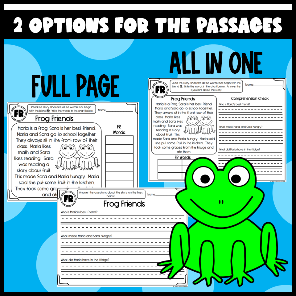Beginning R Blends Reading Passages with Comprehension Questions | Made ...