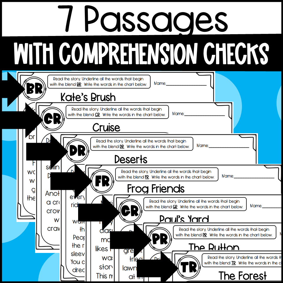 Beginning R Blends Reading Passages with Comprehension Questions | Made ...