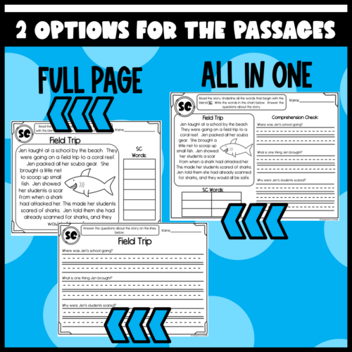 Beginning S Blends Reading Passages with Comprehension Questions | Made ...