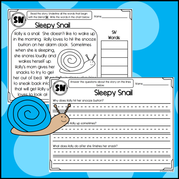 Beginning S Blends Reading Passages with Comprehension Questions | Made By Teachers